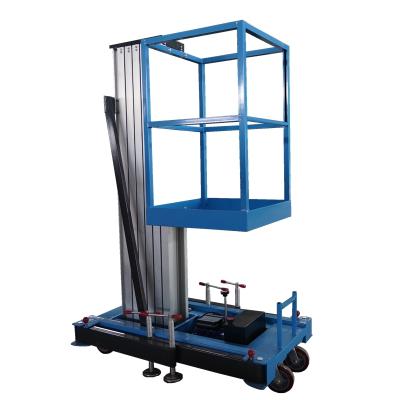 China Mobile Push Around Personal Lift Vertical Mast Lift Manual Electric 4m 150kgs Portable One Man Lift for Sale for sale
