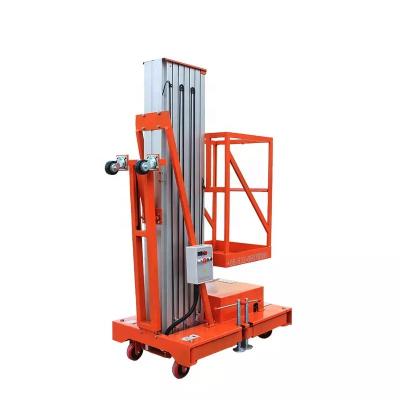 China Jinan Best Price Hydraulic Lifting Aluminum Mast 6m 8m 10m 14m 20m Single Columned Electric Manlift Table for sale
