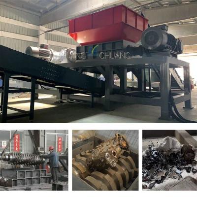 Chine Déchiqueteuse à double arbre de déchets métalliques pour petites voitures Parties moteur Efficacité de concassage à vendre