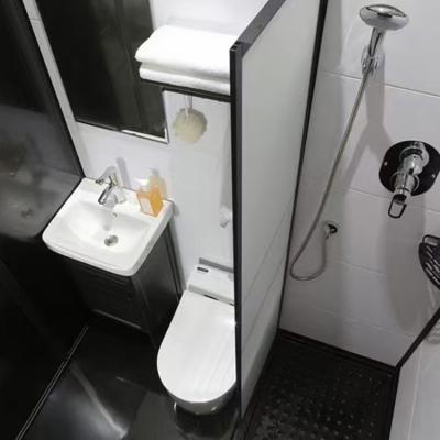 Κίνα Κλειστό συνδυασμένο ενσωματωμένο μπάνιο με σύστημα διπλού αποχέτευσης προετοιμασμένη τουαλέτα και ντους προς πώληση