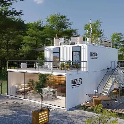 China Gepersonaliseerd 2 verdiepingen Containerhuis Winkels in winkelcentra Verhuisbaar Winddicht Stevig en duurzaam Te koop