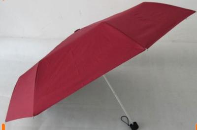 Cina Tessuto aperto di volta del tessuto di seta naturale di colore solido di viaggio di rosso 3 del manuale minuscolo dell'ombrello in vendita