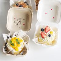 Quality Eco Friendly Microwave Safe Disposable Bagasse Sugarcane Sugar Cane Pulp Cake Container Clamshell Hamburger Burger Box for sale
