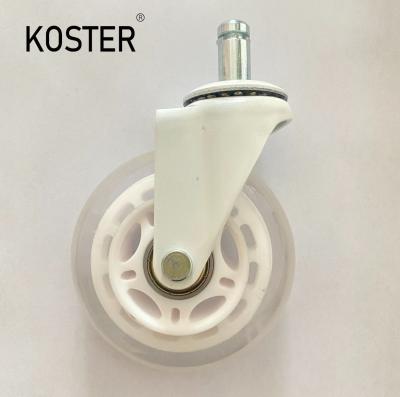 China slijtvast siliconen 3 inch 75mm wit PU transparante rolhellingen voor meubelwielen Te koop