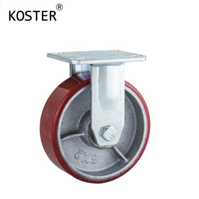Cina Ruote a rotaia regolabili con iniezione di ferro PU con spessore di 32 mm e finitura zincata in vendita