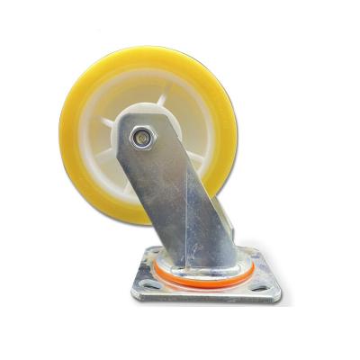 China Producten 8 inch Diameter TPR Heavy Duty Swivel Lock Caster Wheel in geel Transparent Te koop