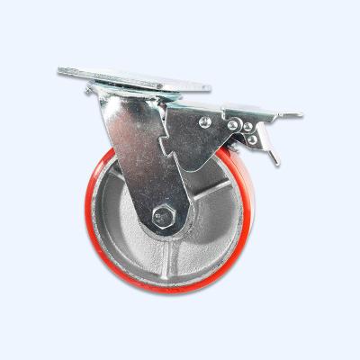 Cina 125 mm di diametro carrello industriale 4 pollici PU ruote girevoli con 12 * 8,2 mm di distanza tra i fori in vendita