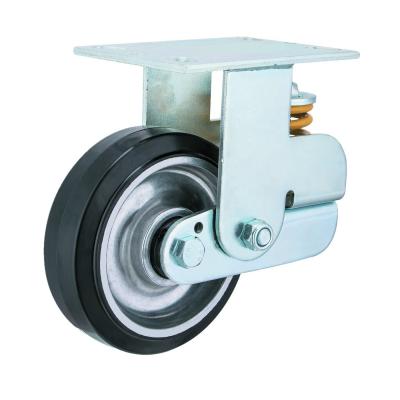 China Rollading 6 inch Rubber / Polyurethane Spiraal schokdemper Vaste rollers wiel Te koop