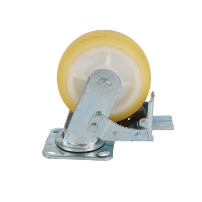 China 100 mm/125 mm/150 mm/200 mm Diameter Geel Transparante TPR Zware Draaiend slot Caster Te koop