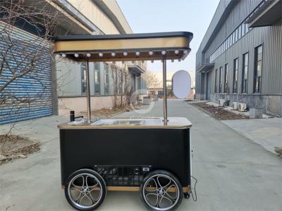 중국 2024 신형 모바일 이탈리아 아이스크림 핸드 푸시 카트 디스플레이 냉장고 젤라토 스탠드 카트 판매용