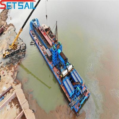중국 75kW-150kW 발전기 전력 체인 버킷 강 모래 금 채굴 선박 강 다이아몬드 판매용
