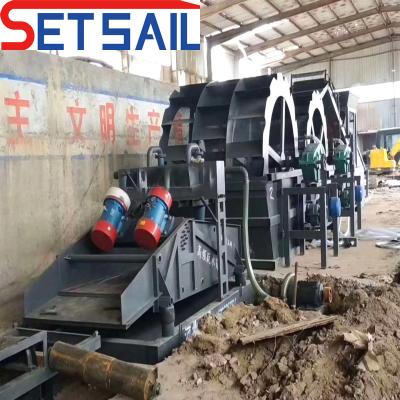 Chine Longue durée de vie Machine à laver le sable à roue avec pompe à eau Longue durée de vie 16 tours par minute Vitesse de vis à vendre