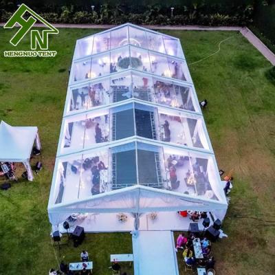 Cina Capacità trasparente della tenda 10x25m 150 Seaters della tenda foranea di nozze del tetto in vendita