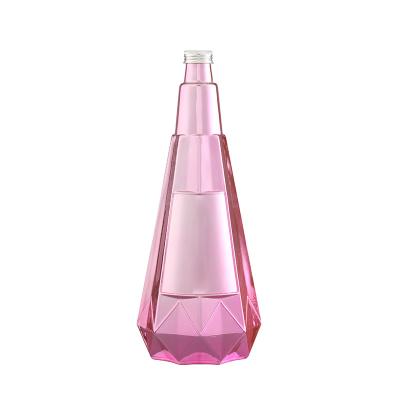 Cina Bottiglia di vetro di vodka con sughero e superficie stampata a caldo 100 ml 200 ml 375 ml 500 ml 750 ml in vendita