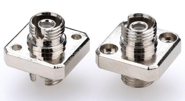 Wholesale FC Upc to FC Upc Simplex Singlemode&Multimode Square Solid Metal Fiber Adapter with Flange