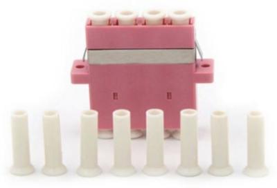 China Adaptador de fibra óptica Om4 LC Upc a LC Upc Quad Adaptador con brida en venta