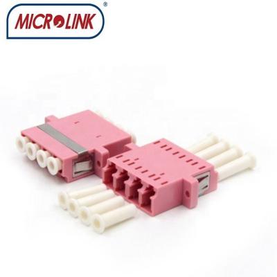 China Adaptador de fibra óptica Om4 LC Upc a LC Upc Quad Adaptador con brida en venta