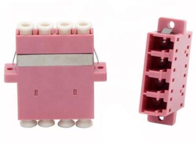 China Adaptador de fibra óptica Om4 LC Upc a LC Upc Quad Adaptador con brida en venta