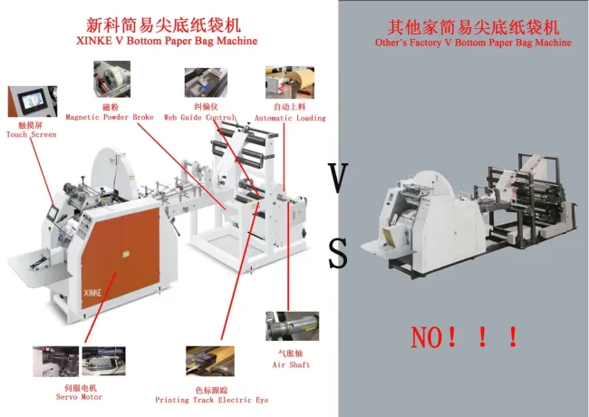High Speed Sharp V Bottom Brown Bread Takeaway Paper Bag Making Machine Factory Price