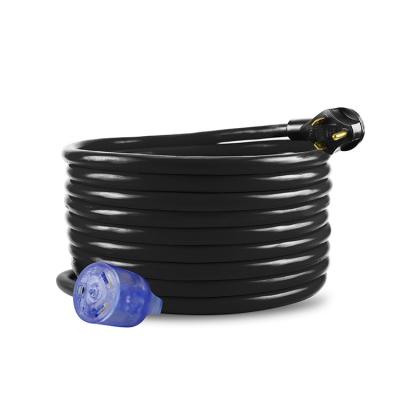 中国 30Amp ヘビーデューティ RV拡張コード 10 AWG ETL 50ft TT-30P から TT-30R のLED インジケーターとEasy Unplug デザイン 販売のため