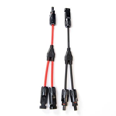 China XLPE Insulation Solar Cable 1500v DC PV004 Power Connector Y Divider Black and Red Pair for sale
