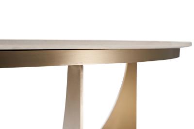 Chine Meubles du Moyen-Orient Base métallique moderne Design de luxe Table à café en or haut en marbre à vendre