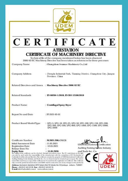CE - Changzhou Senmao Machinery Equipment Co. LTD