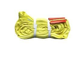 中国 100%のポリエステルSpansetの円形の吊り鎖の二重目の平らな形の黄色色ISOの証明 販売のため