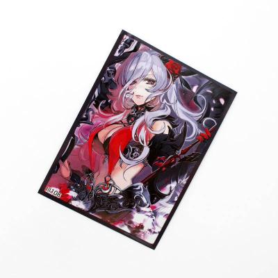 China Rough Textured Dual Color Card Sleeve Opaque Back Clear Front Smooth Shuffle Card Protector Matte Finish Frosted Card Sleeve for sale