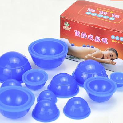 Cina 12pcs Chinese Plastic Facial Cupping Cups Set Gua Sha Can Silica Gel Anti Cellulite Massaggio Terapia per il corpo/Viso in vendita