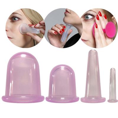 Cina Anti-cellulite Facial Cupping Set 4 Medical Grade Silicone Cups per la bellezza femminile in vendita