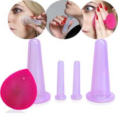 Cina Anti cellulite e funzione di massaggio 4pcs set di tazze di silicone per massaggio facciale in vendita