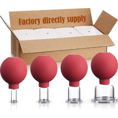 Chine Tête en caoutchouc Massage anti-cellulite Thérapie du visage Cupping ensemble avec boule à aspiration 4 pièces à vendre