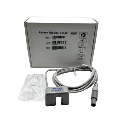 中国 メインストリームキャプノグラフィ EtCO2センサーモジュール LEMO 8ピン 60度 BA210 グレー TPU ジャケット 販売のため