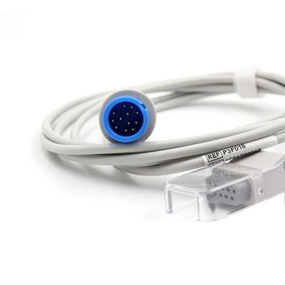 China Alambre de la extensión del sensor del cable Spo2 del adaptador de Pin Comen Spo 2 de la ronda 12 en venta