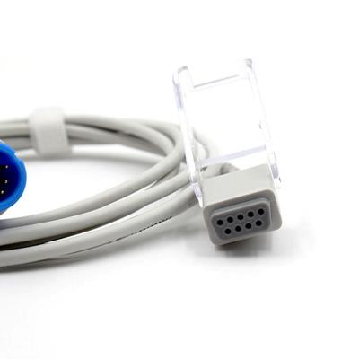 China Alambre de la extensión del sensor del cable Spo2 del adaptador de Pin Comen Spo 2 de la ronda 12 en venta