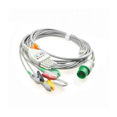 중국 4.0mm 직경 Spacelabs Ecg 케이블, 납선을 가진 3/5Lead 17pin Ecg 케이블 판매용