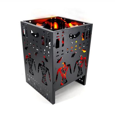 China Flat Pack Smoke Free Fire Pits Collapsible Outdoor Corten Steel for sale