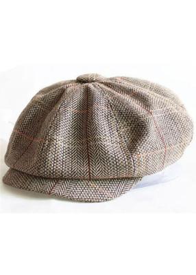 Cina Cappuccio dello strillone del cotone del plaid, cappuccio dello strillone di pied de poule di Brown pre curvo in vendita