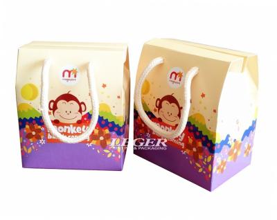 Cina Regalo su ordinazione astuto che imballa per i bambini, scatola portatile di Candy della carta con le maniglie in vendita