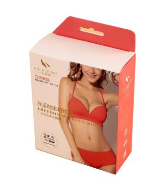 Cina Contenitore d'imballaggio di carta su ordinazione di biancheria, rifinitura d'imballaggio del rivestimento di Matt della scatola del reggiseno in vendita