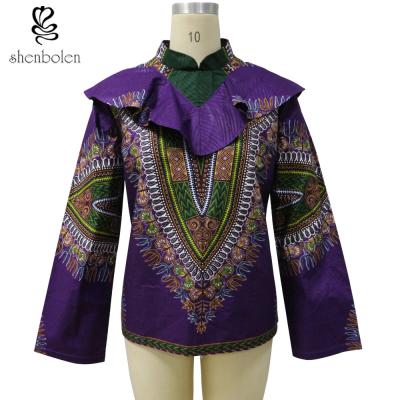 Cina La primavera/la stampa africana donne di autunno completa il tessuto porpora di Dashiki di colore dei rivestimenti in vendita