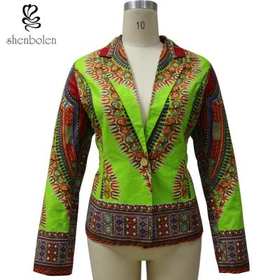 Cina L'OEM assiste i rivestimenti africani delle cime della stampa di Dashiki per colore verde autunno/della primavera in vendita