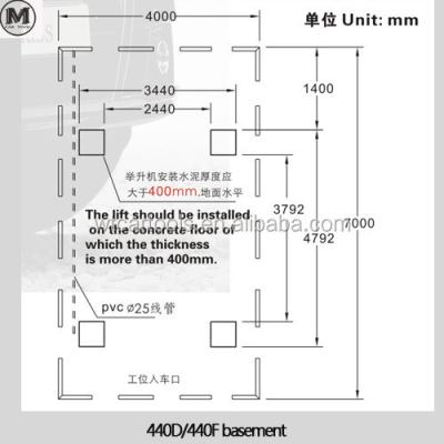 Chine Capacité de levage de 4000 kg 4 Points de levage de voiture 4720 mm Longueur 2,2 kW Puissance du moteur à vendre