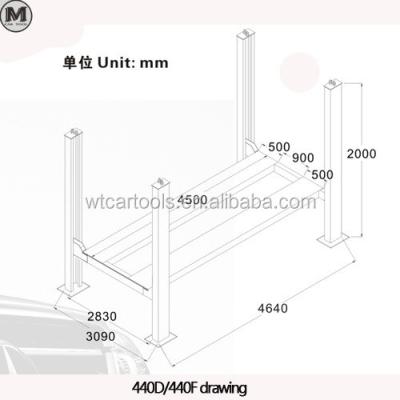 Chine Capacité de levage de 4000 kg 4 Points de levage de voiture 4720 mm Longueur 2,2 kW Puissance du moteur à vendre