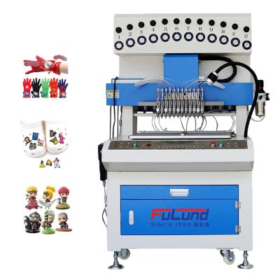 Cina Fulund 12 color PVC silicone automatic dispensing drop plastic machine for make Luminous shoe label in vendita