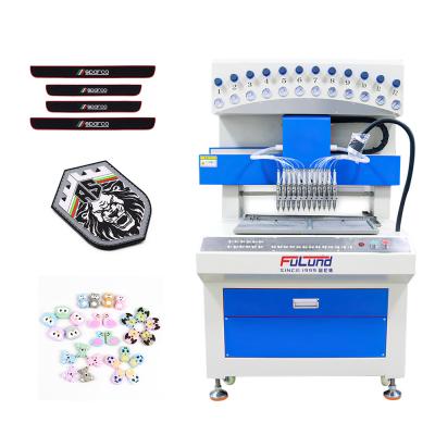 Cina Fulund factory Suitable for PVC soft silicone insole dispensing filler drop molding 12 18 24 color dotting machine in vendita