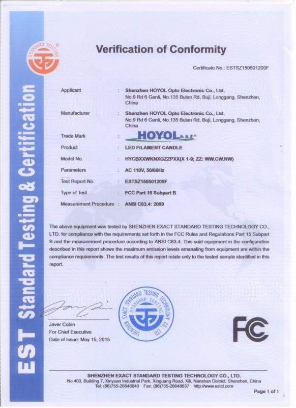 FCC - Shenzhen HOYOL Intelligent Electronics Co.,Ltd