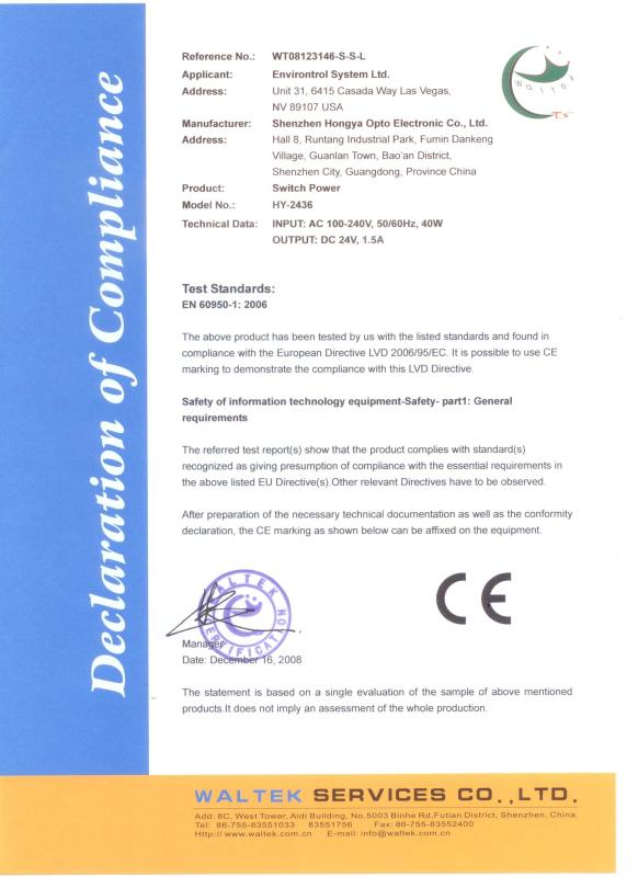 CE - Shenzhen HOYOL Intelligent Electronics Co.,Ltd