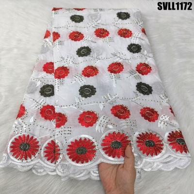 100% thick cotton lace fabric high quality latest embroidered swiss voile lace
